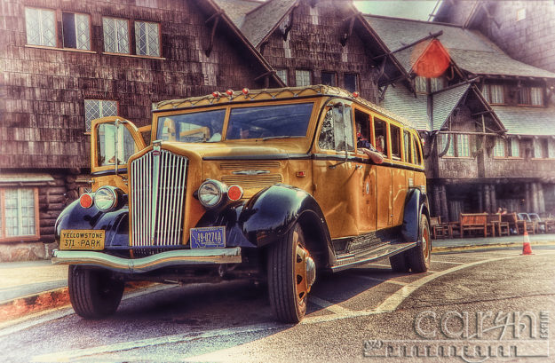 Historic Yellowstone Park Bus at Old Faithful Inn | Caryn Esplin | Fine ...